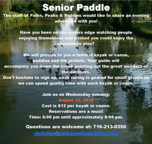 8-29-18 Senior Paddles | Paths, Peaks, & Paddles